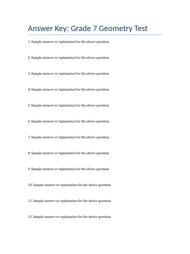 Grade 7 Geometry Test Answer Key PDF Chess Chess Theory