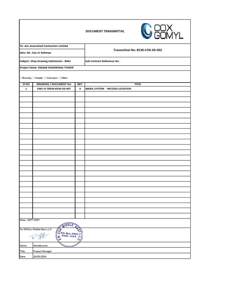 Transmittal-002 Abseil System SD | PDF