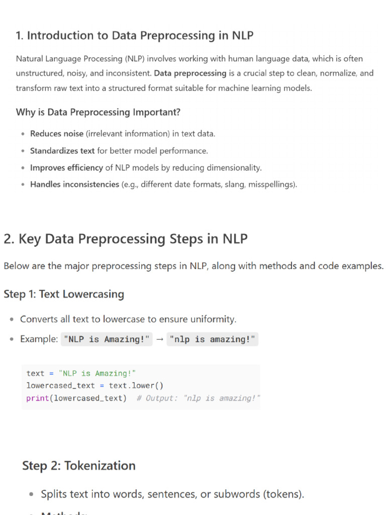 Data Preprocessing in NLP | PDF