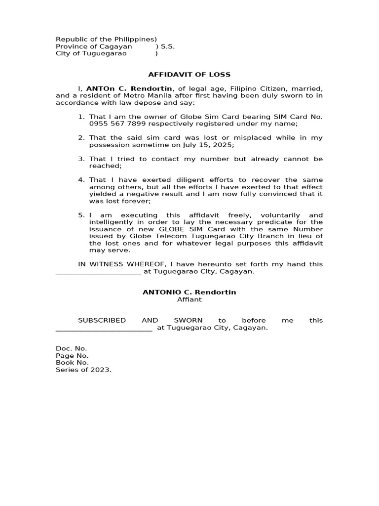 Affidavit of Anton | PDF