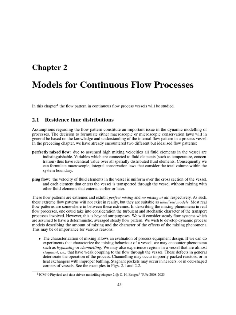 Continuous Flow Process Models | PDF | Fluid Dynamics | Physics