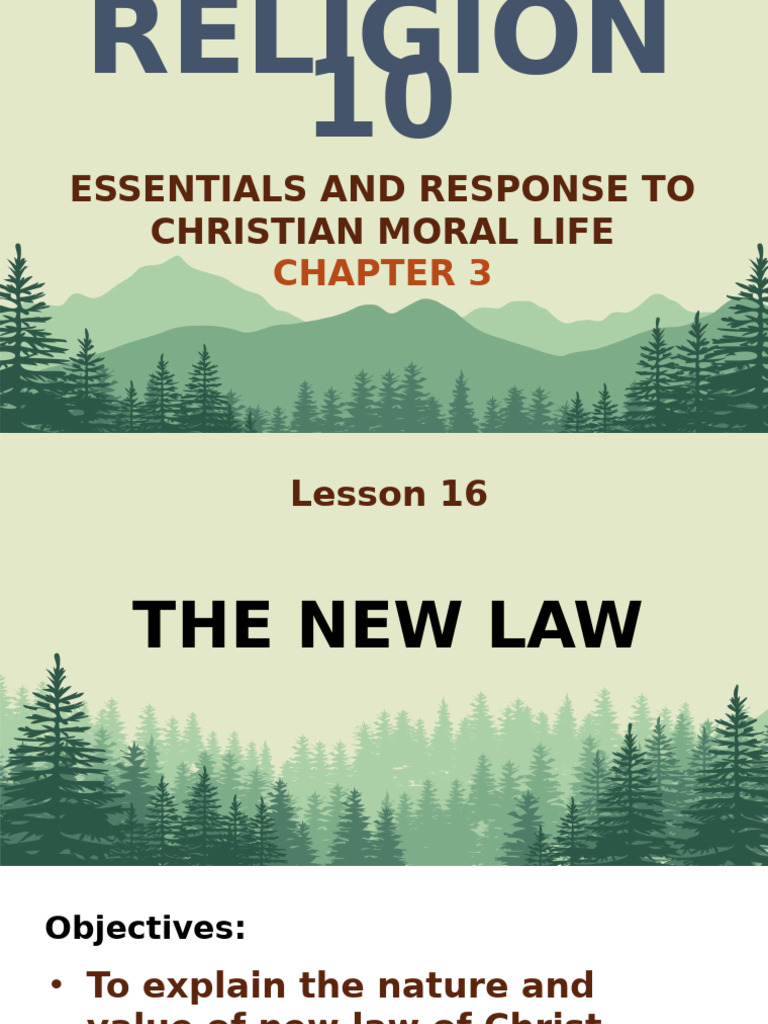 Religion 10 - Lesson 16-18 - New Law, Beatitudes and The Response To ...