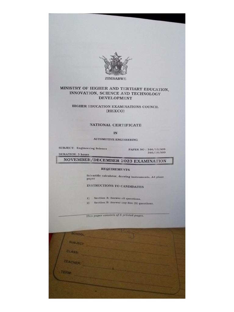 Engineering Science Paper | PDF