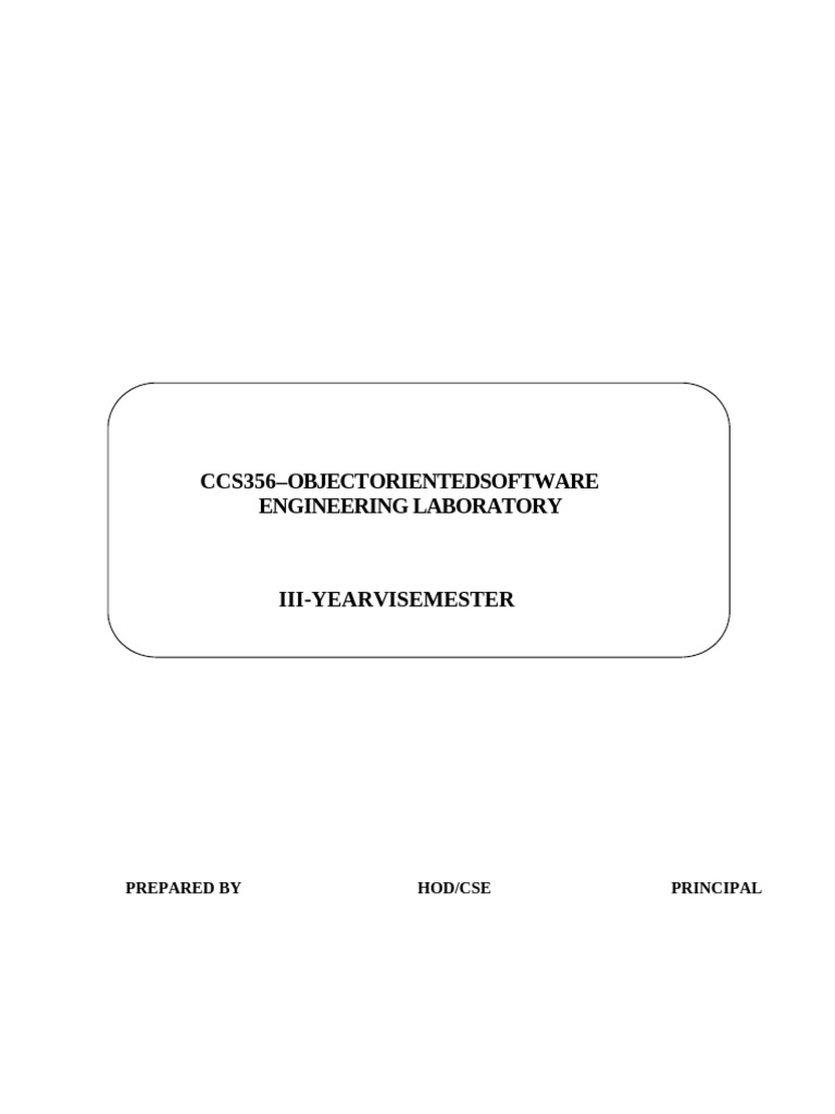 CCS356 Oose Lab Manual 21 Reg | PDF | Use Case | Conceptual Model