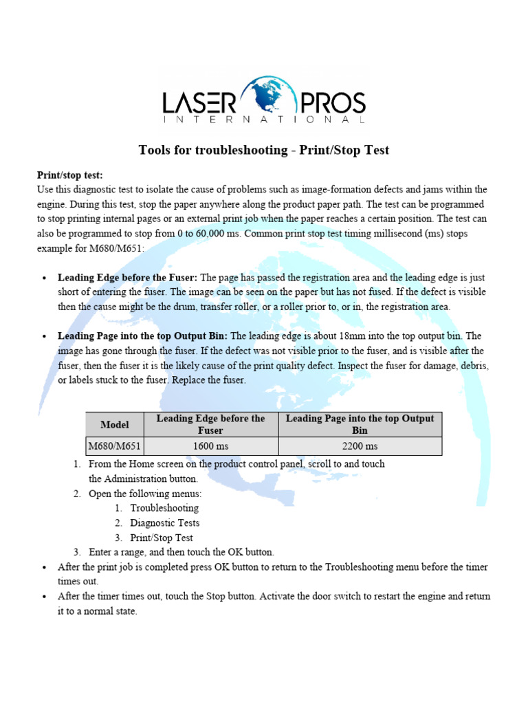 Print Stop Test | PDF
