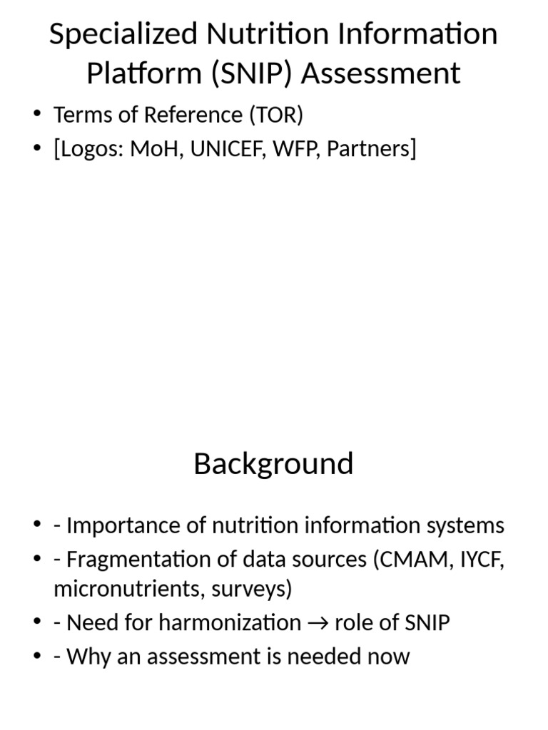 SNIP Assessment TOR Presentation | PDF
