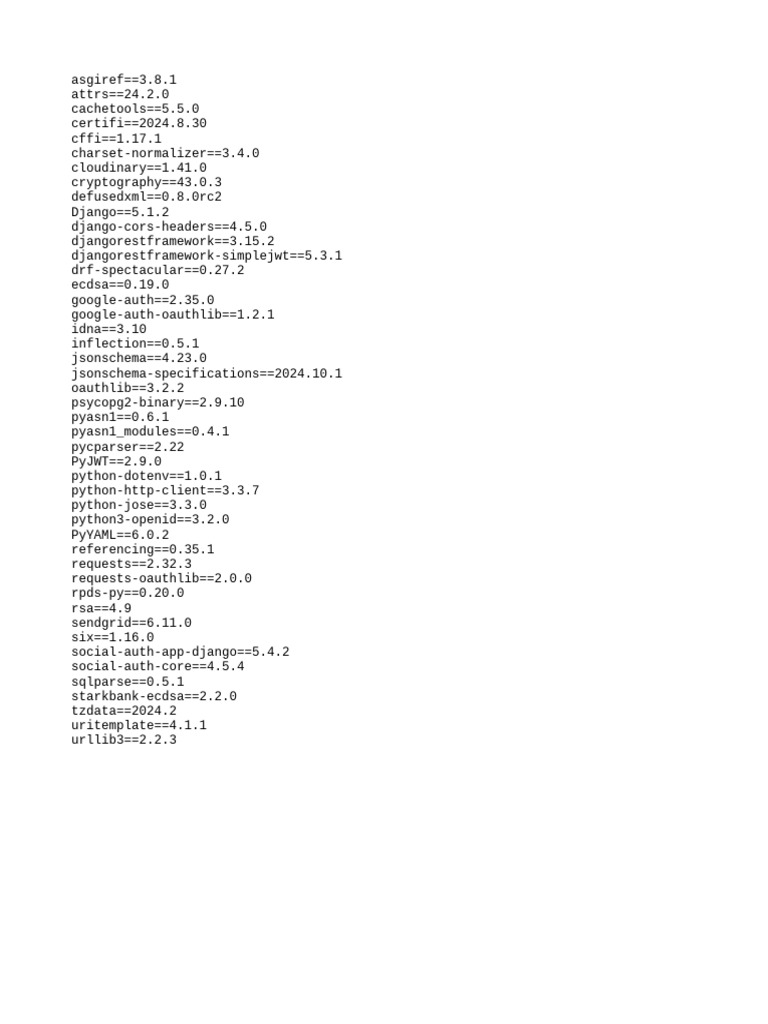 Python Package Dependencies List | PDF