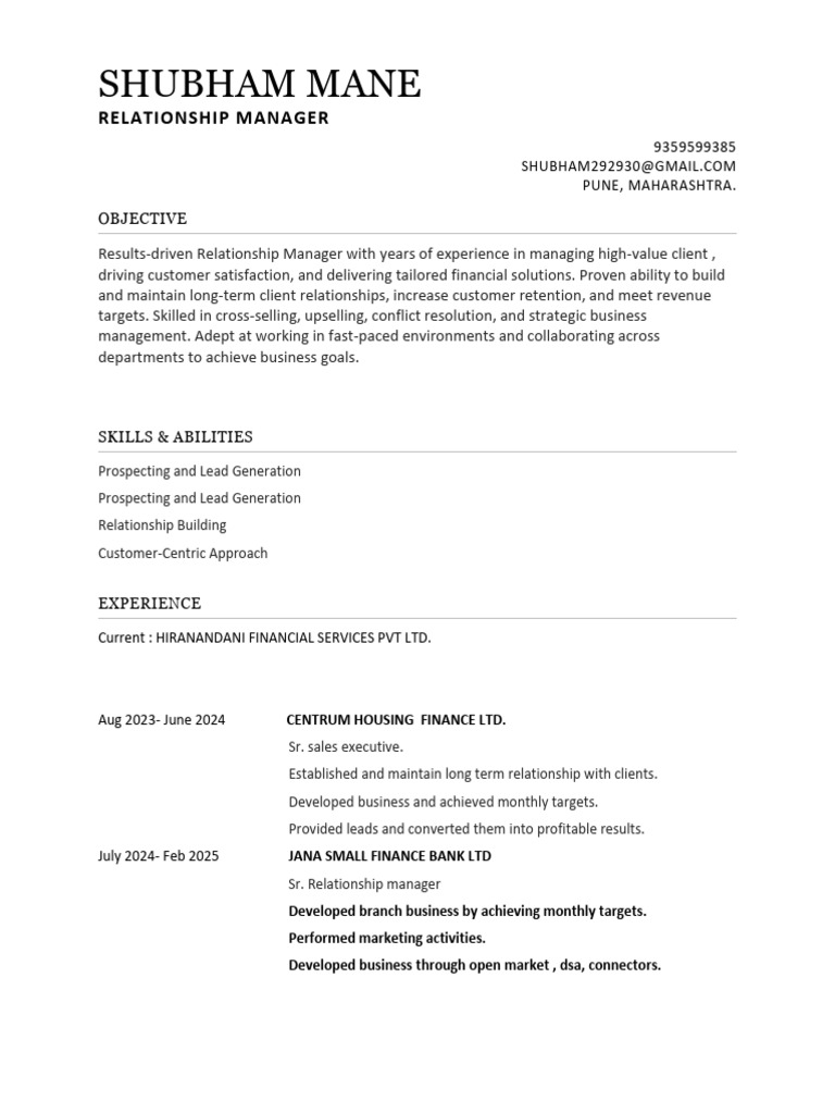Shubham CV | PDF