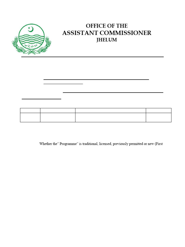 Sound System Permission Request Jhelum | PDF
