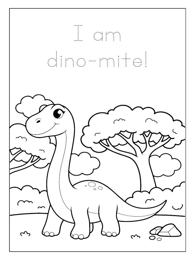 Dinosaurs Pun Coloring Booklet in Grayscale Illustrative Style ...