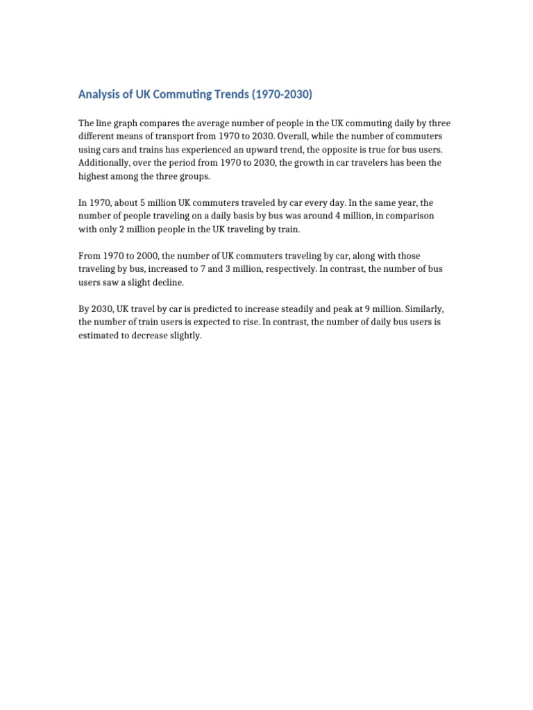 UK Commuting Trends: 1970-2030 Analysis | PDF