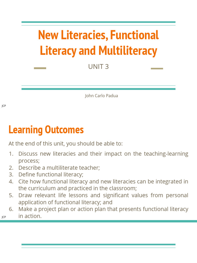 EDUC 95 Lesson 13 New Literacies | PDF | Literacy | Information