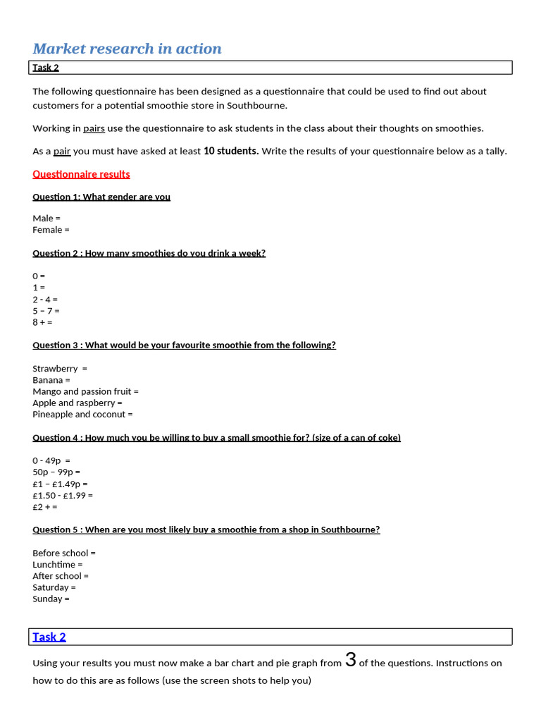 Market Research Comp Task | PDF