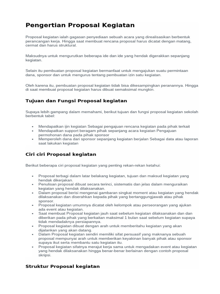Pengertian Proposal Kegiatan | PDF