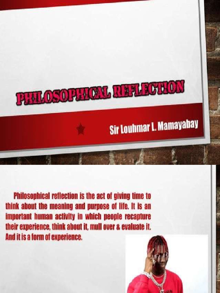 Philosophical Reflection For Students | PDF