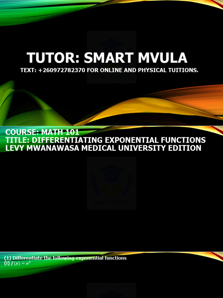 10.6 Differentiating Exponential Functions | PDF
