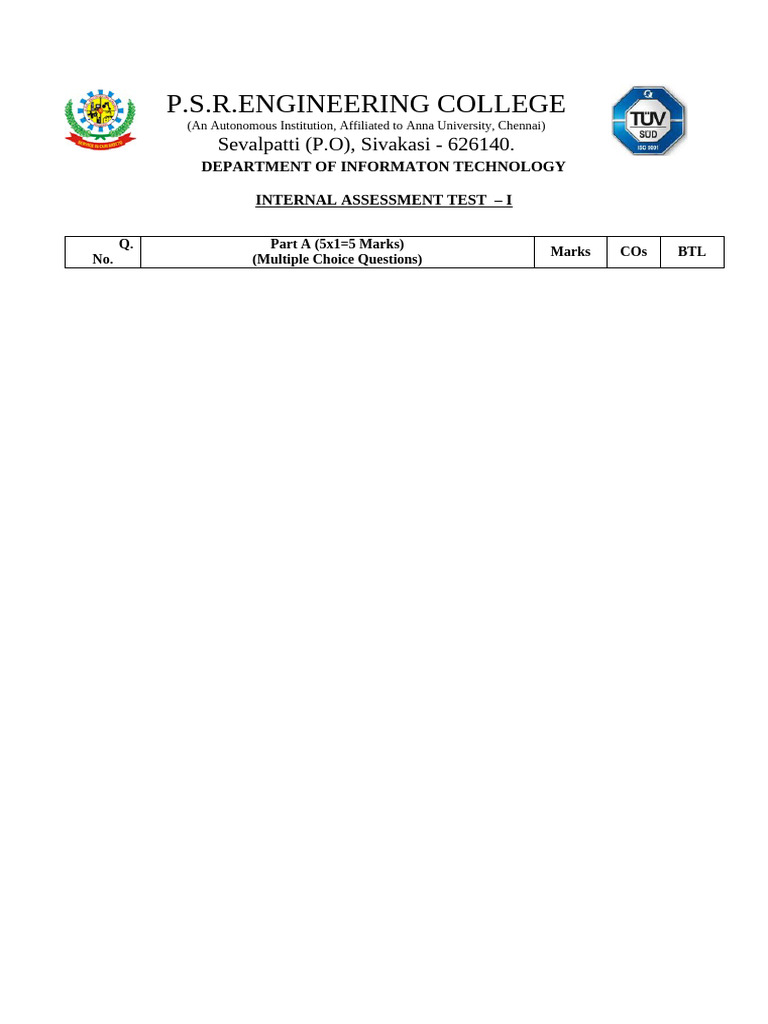MAD IAT 1 Question | PDF