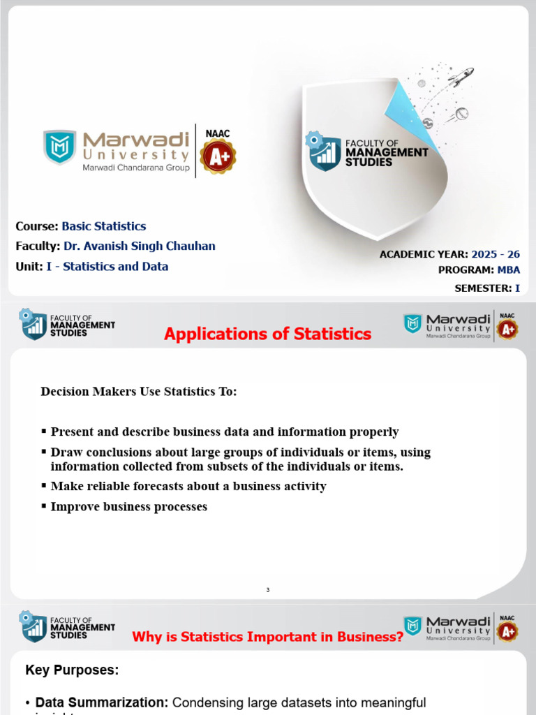 1 Basic Statistics Unit-I Class | PDF | Statistics | Level Of Measurement