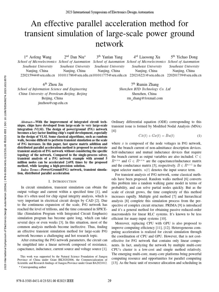 Parallel Acceleration for P/G Network Simulation | PDF | Matrix ...