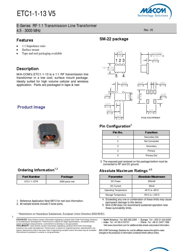 Etc1 1 13 | PDF | Radio Frequency | Transformer
