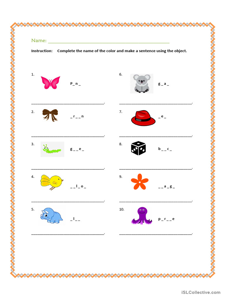 Basic Colors and Sentence | PDF