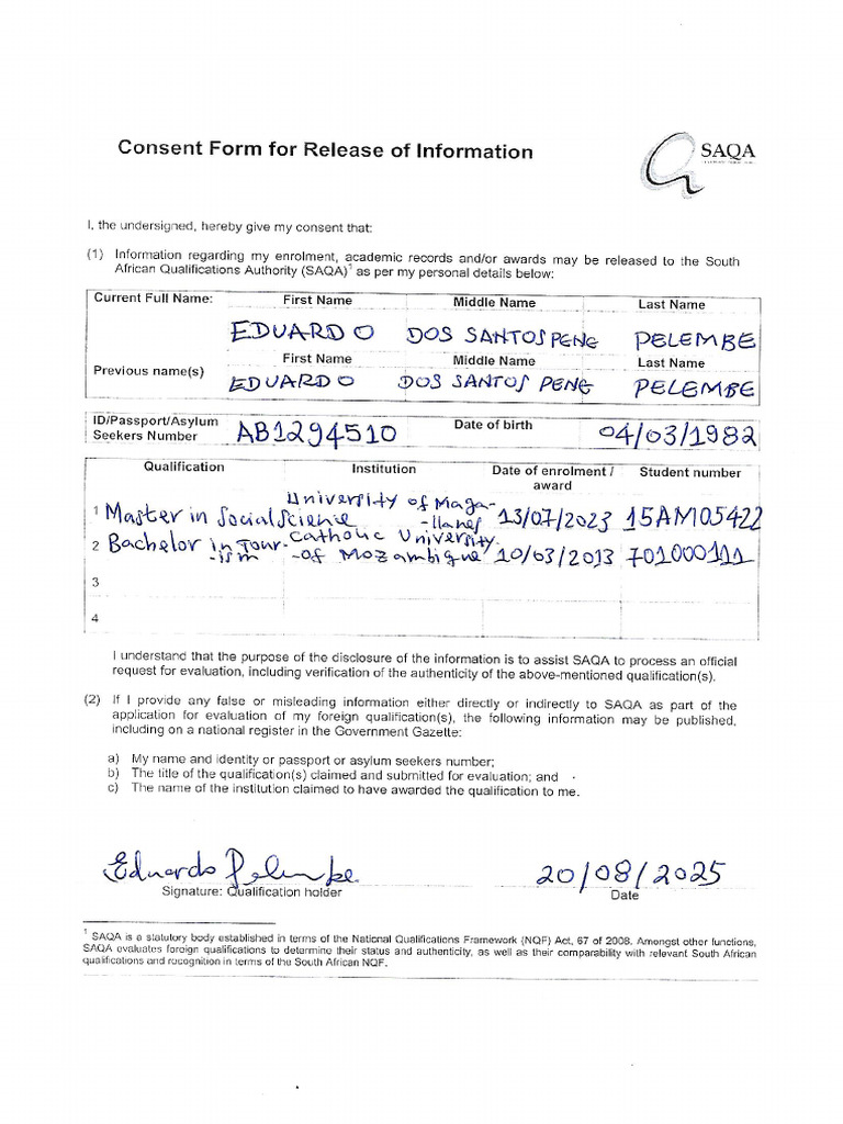 SAQA | PDF