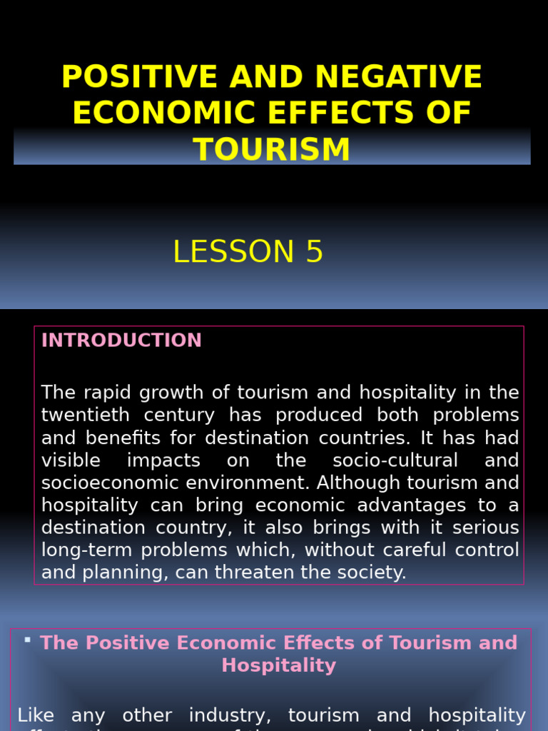 Economic Benefits of Tourism | PDF | Tourism | Balance Of Payments