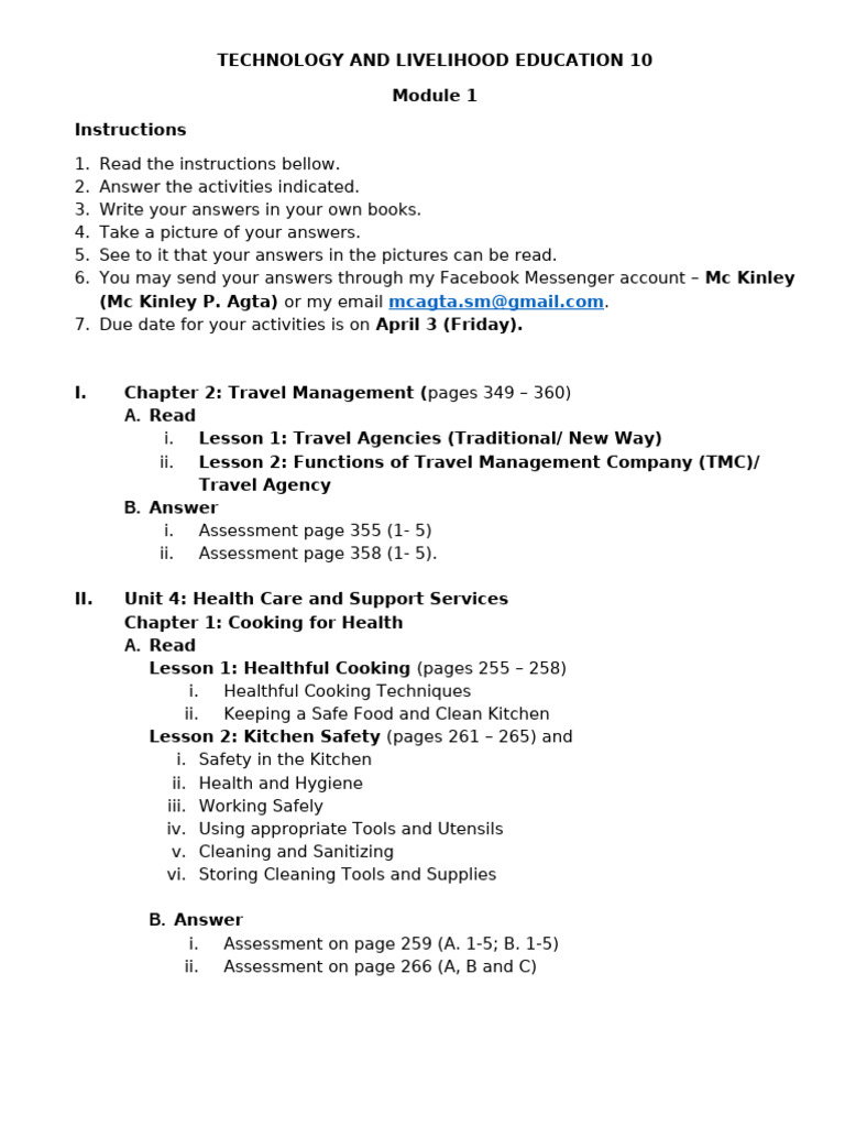 TLE 10 Week 1 Module | PDF
