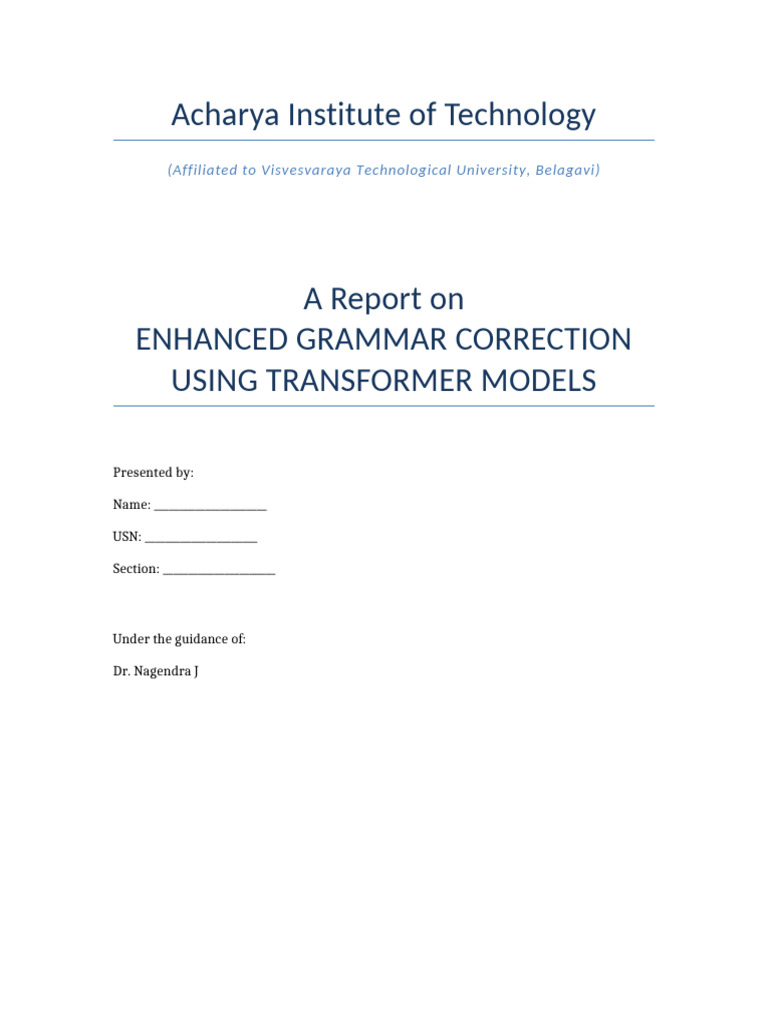 Grammar Correction Report Unique | PDF