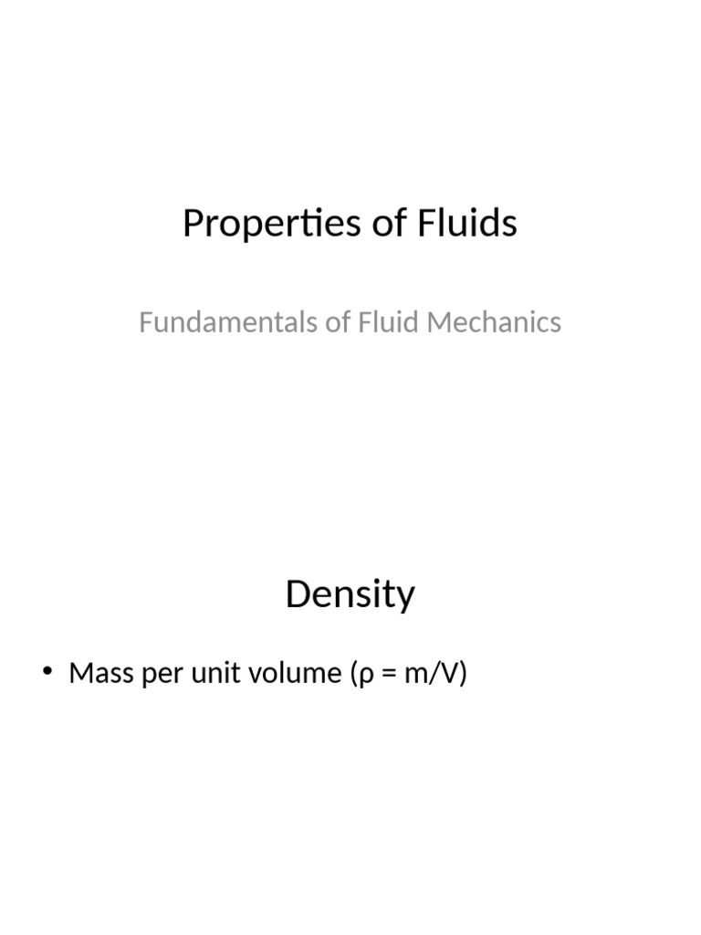 Key Properties of Fluids Explained | PDF