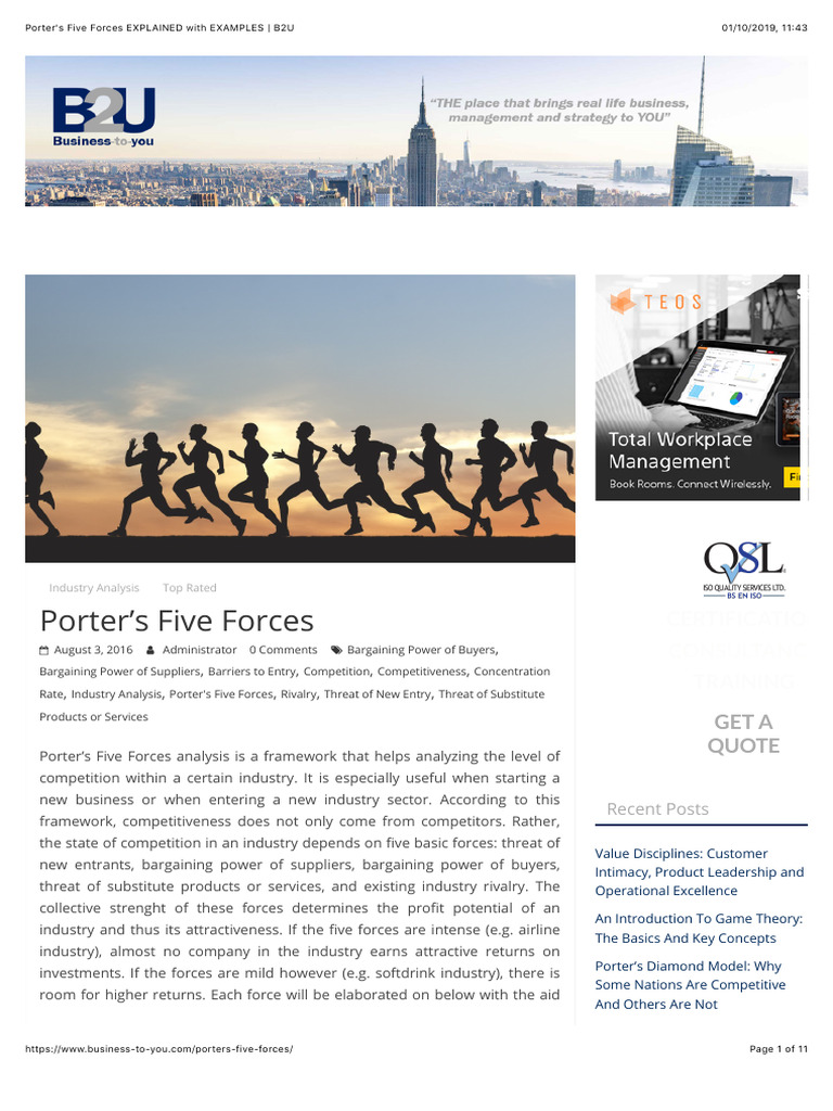 Porters Five Forces Explained With Examples b2u | PDF | Business | Economies
