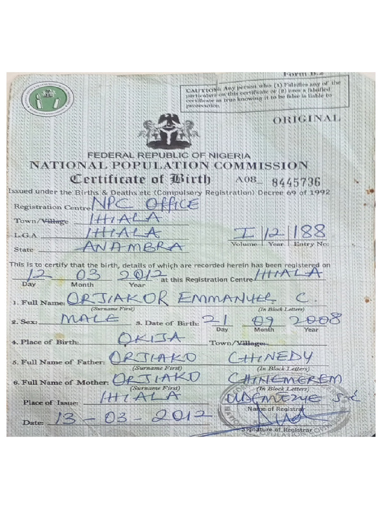 Birth Certificate Compressed | PDF