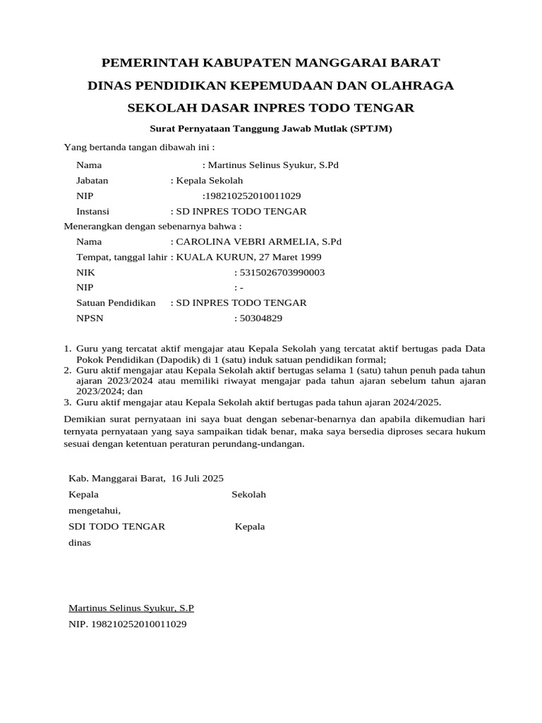 SPTJM Hasil | PDF