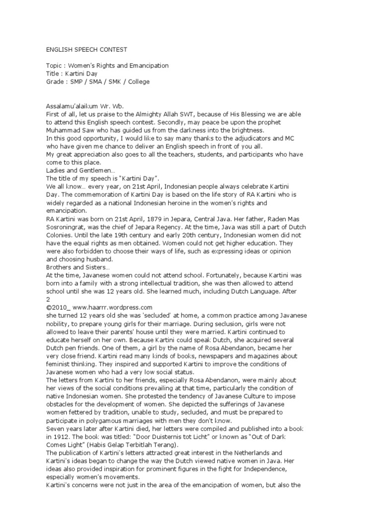 English Speech Contest | PDF | Critical Theory