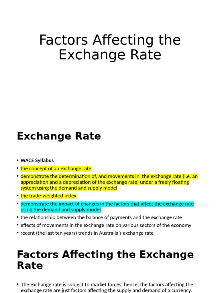 Factors Affecting The Exchange Rate 2025 | PDF | Exchange Rate ...
