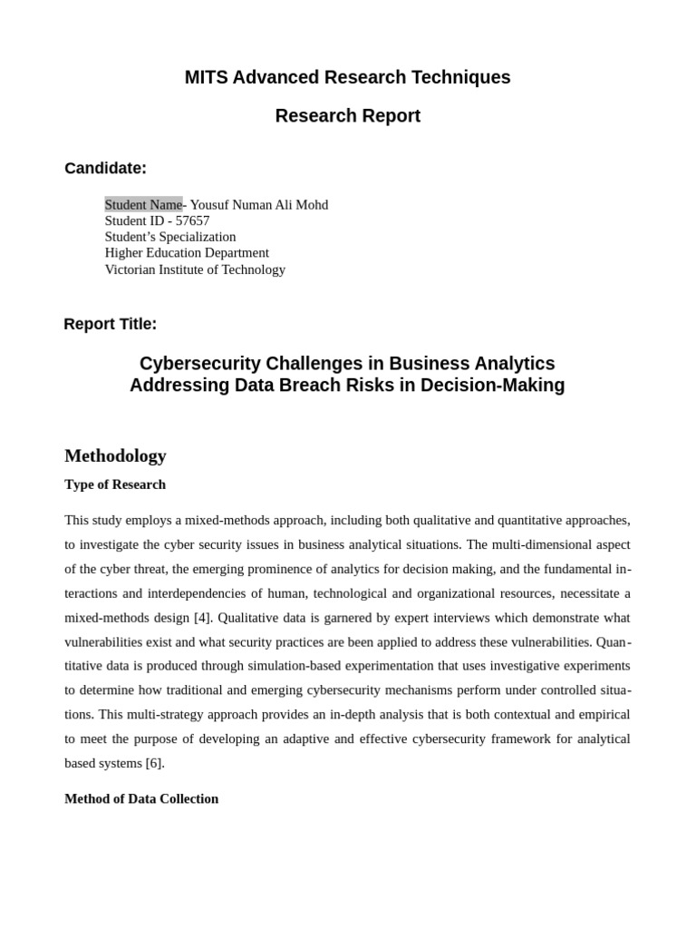 Research ReportMethodology - Template | PDF | Security | Computer Security