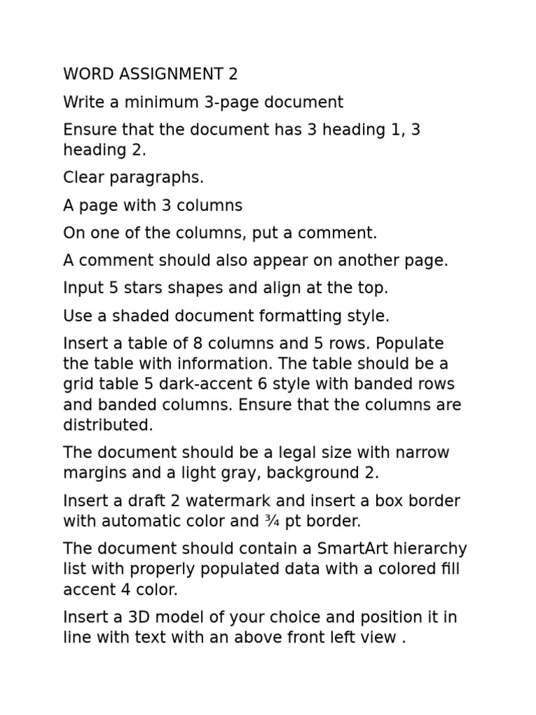 Word Assignment 2 | PDF