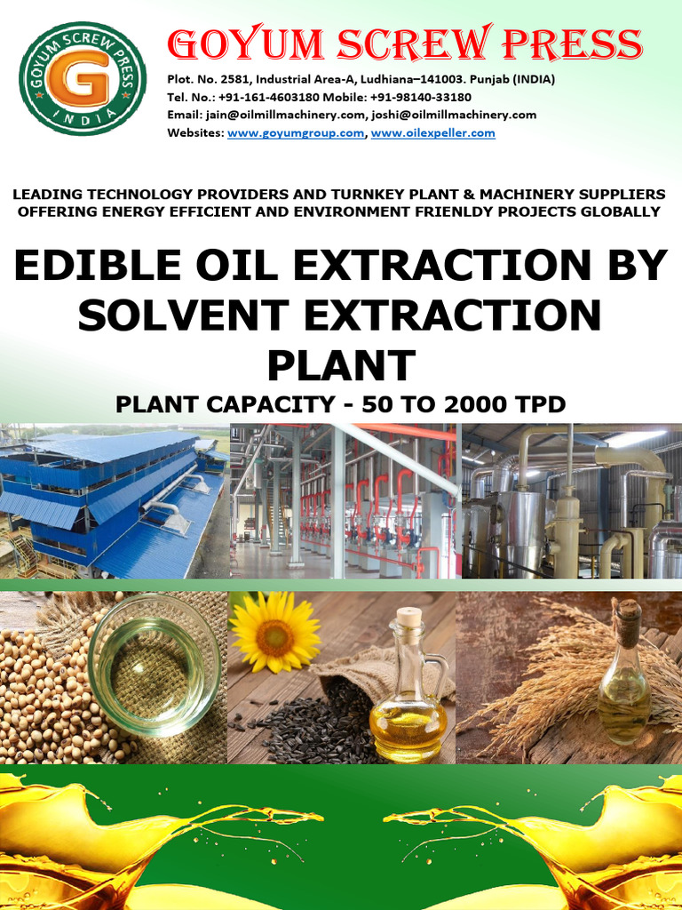 Goyum Solvent Extraction Plant Brochure | PDF | Steam | Water