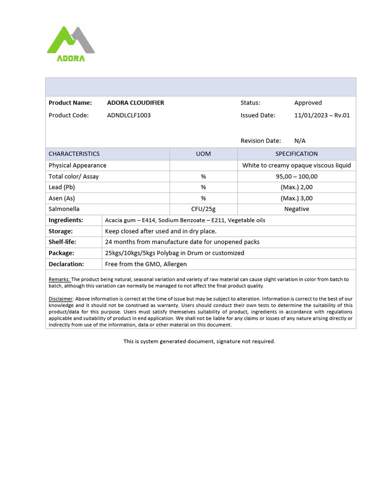 Adora Spec Cloudifier - ADNDLCLF1003 | PDF