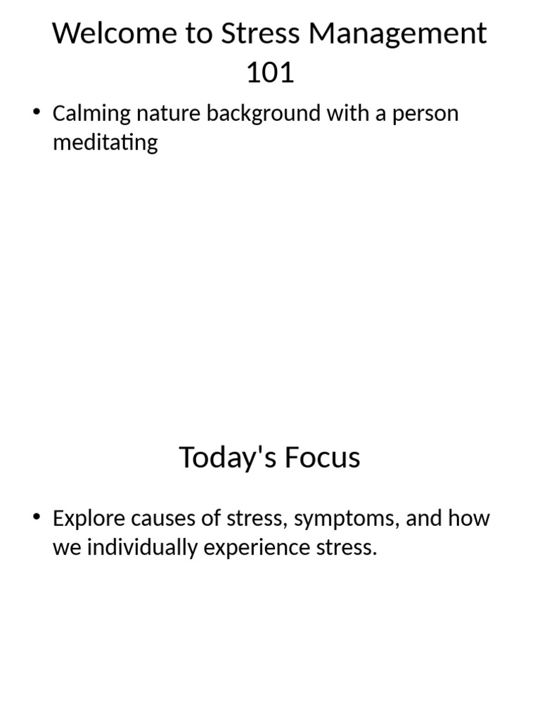 Stress Management 101 | PDF