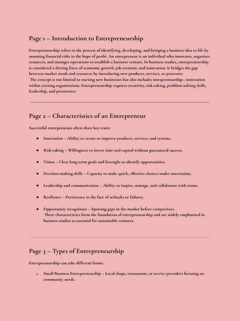 Understanding Entrepreneurship in Business | PDF | Entrepreneurship ...