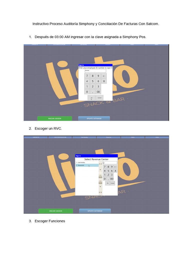 Instructivo Proceso Auditoría Simphony y Conciliación de Facturas Con Satcom | PDF