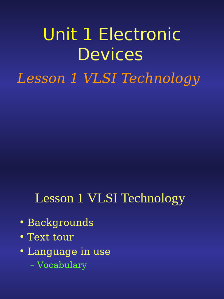 Lesson 1 VLSI Technology | PDF | Integrated Circuit | Transistor