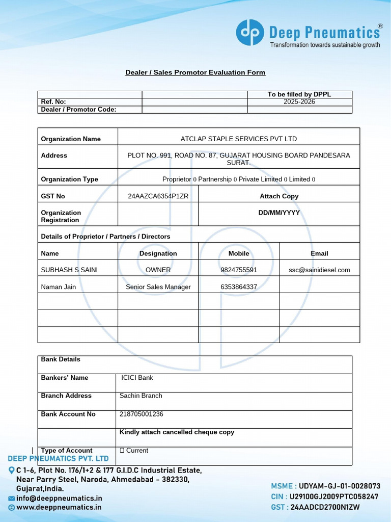 Dealer Evaluation Form 2025-2026 | PDF | Gases | Gas Technologies