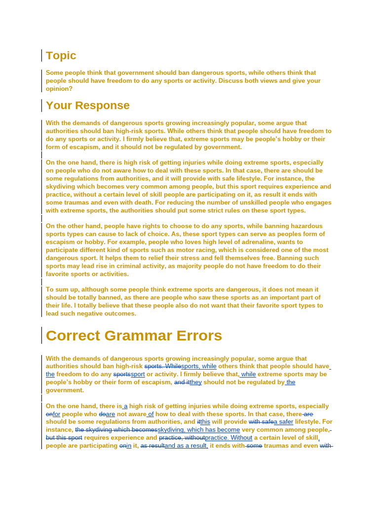 Essay | PDF | Risk | Verb