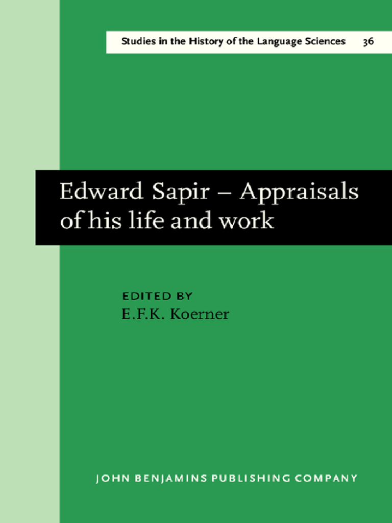 Edward Sapir: Life and Contributions | PDF | Franz Boas | Linguistics