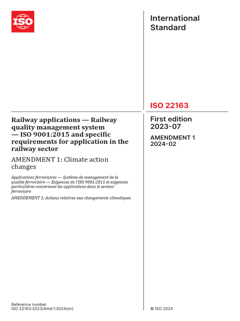 ISO 22163 2023 Amd 1 2024 en | PDF | International Organization For ...