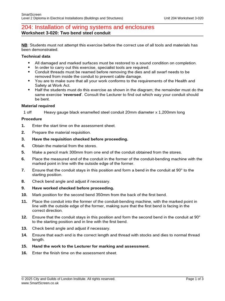2365 02 l2 204 Worksheet 3 020 Mod | PDF | Electrical Wiring