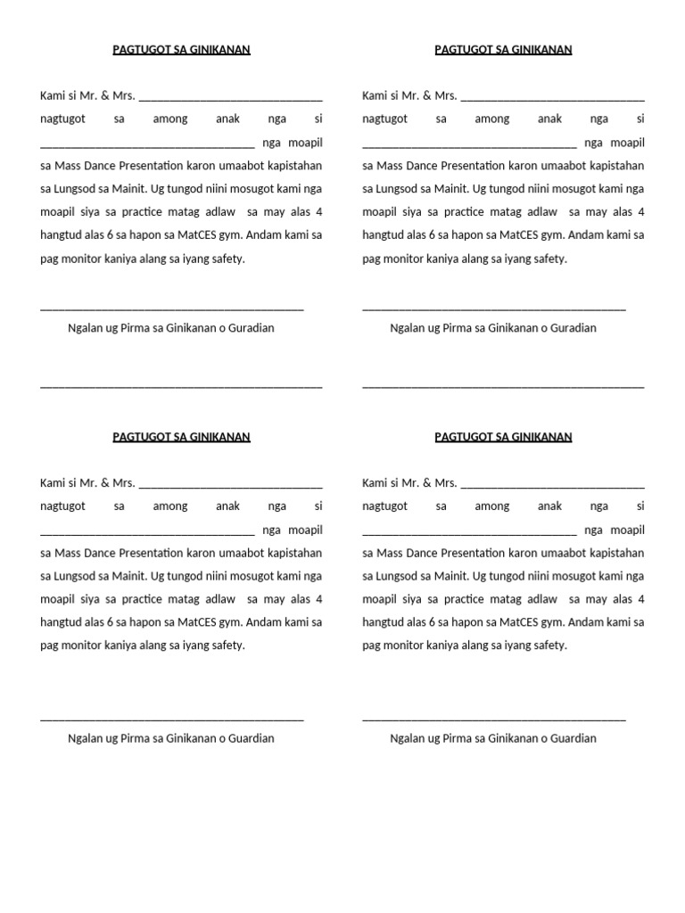 Pagtugot Sa Ginikanan | PDF