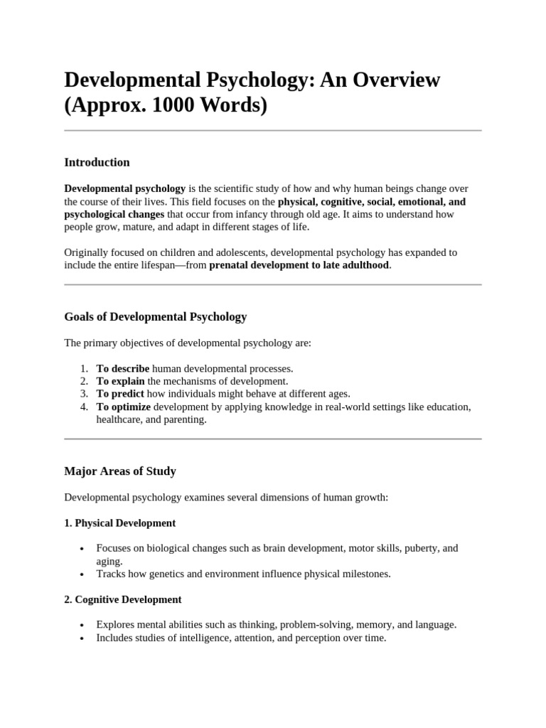 Developmental Psychology | PDF | Developmental Psychology | Psychology